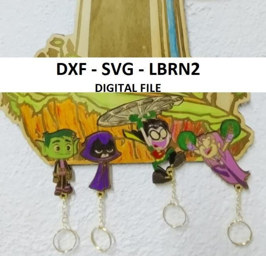 Teen Titans Go Keychain Digital Laser File 40h X 28L Cm - Etsy