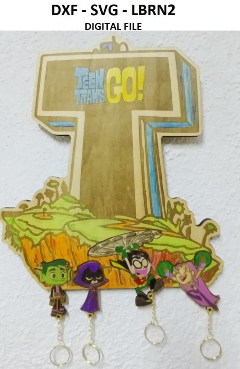 Teen Titans Go Keychain - Digital Laser File 40h X 28L Cm (DXF, SVG ...