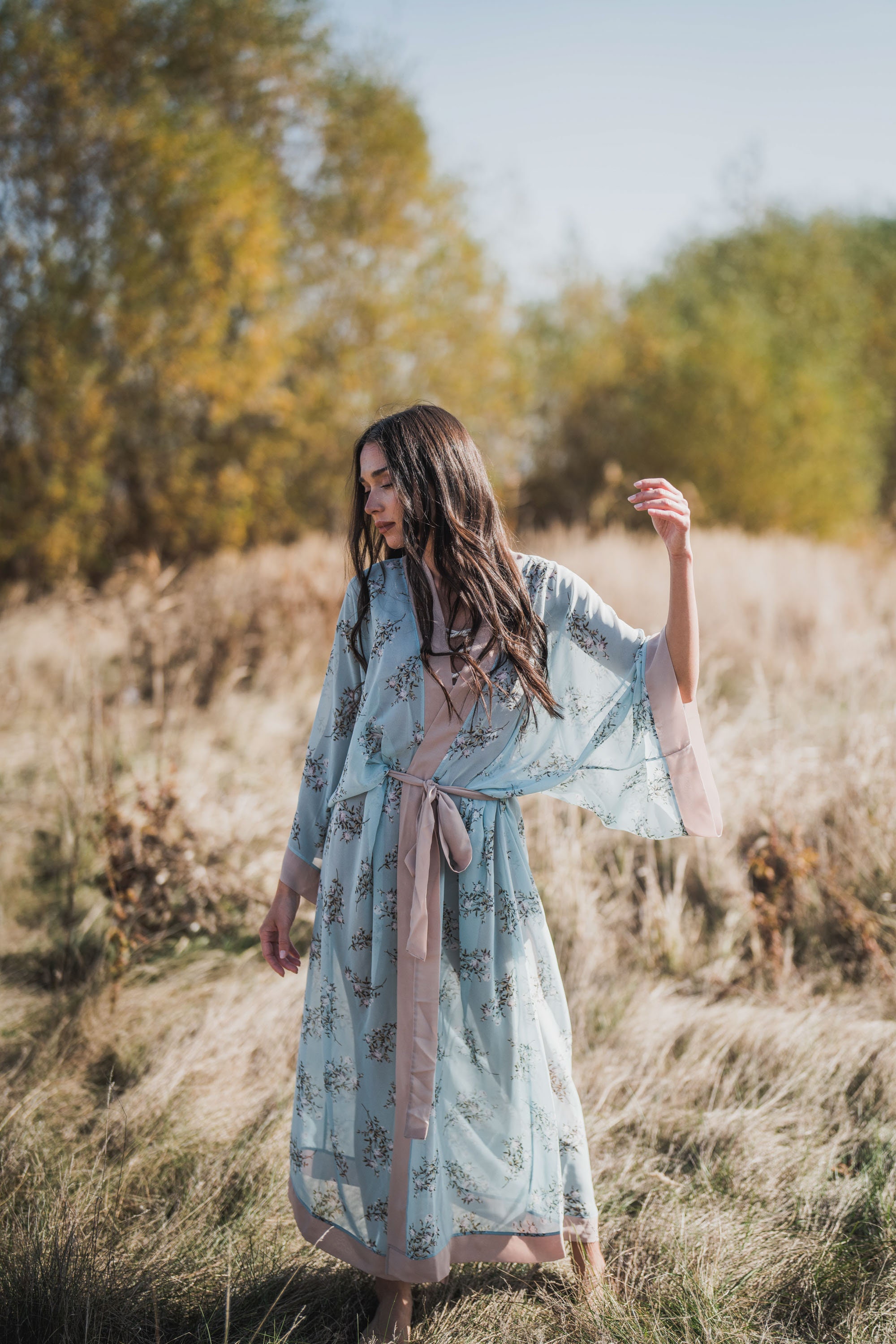 Long Floral Kimono Vintage Bohemian Kimono Dressing Gown - Etsy