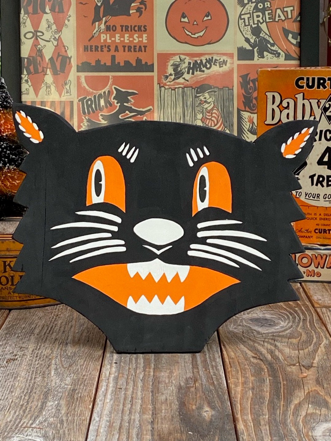 BLACK CAT SIGN - Etsy