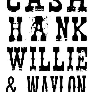 Cash Hank Willie and Waylon SVG, Clip Art, Country PNG - Etsy