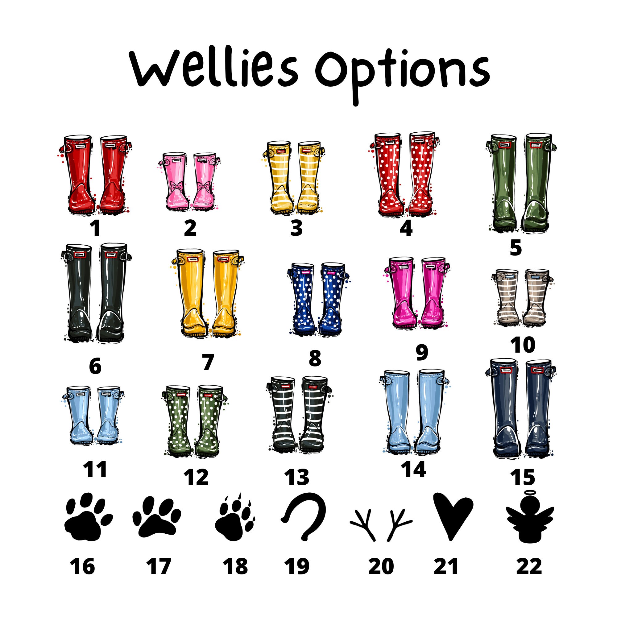 Personalized Family Print / Custom Family Portrait / Wellies Family ...