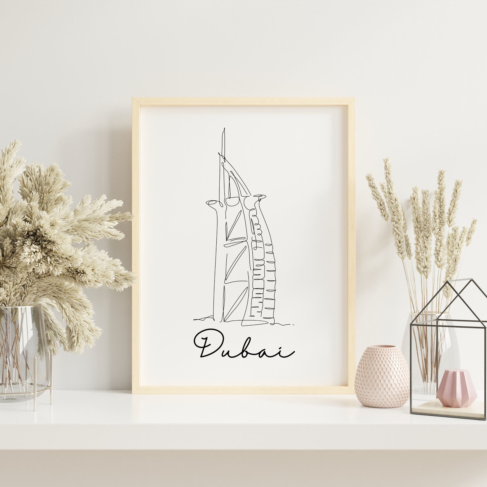 Dubai Print Burj Al Arab Print Dubai Poster Dubai Line Art - Etsy