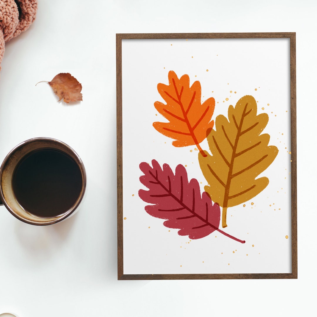 Leaves Fall Print / Fall Printable Art / Rustic Print / Fall Wall Art ...