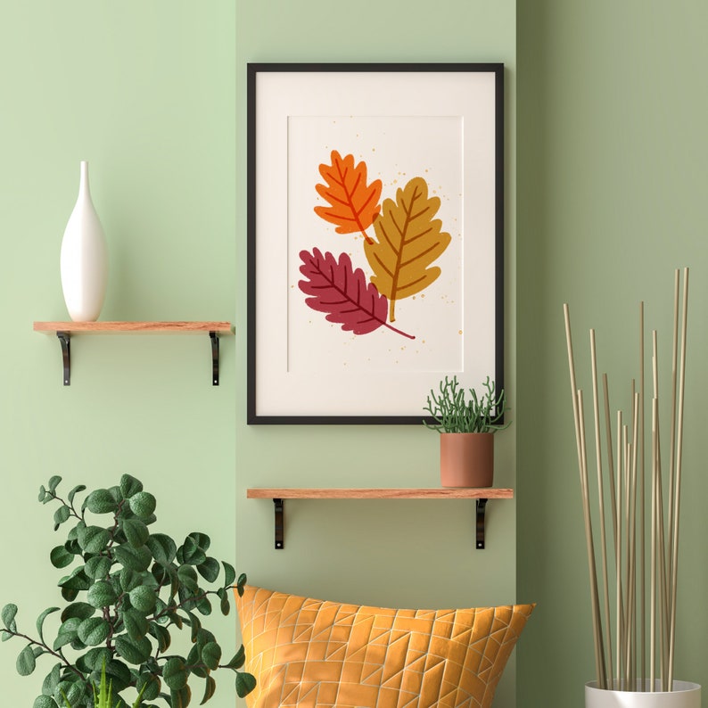 Leaves Fall Print / Fall Printable Art / Rustic Print / Fall Wall Art ...