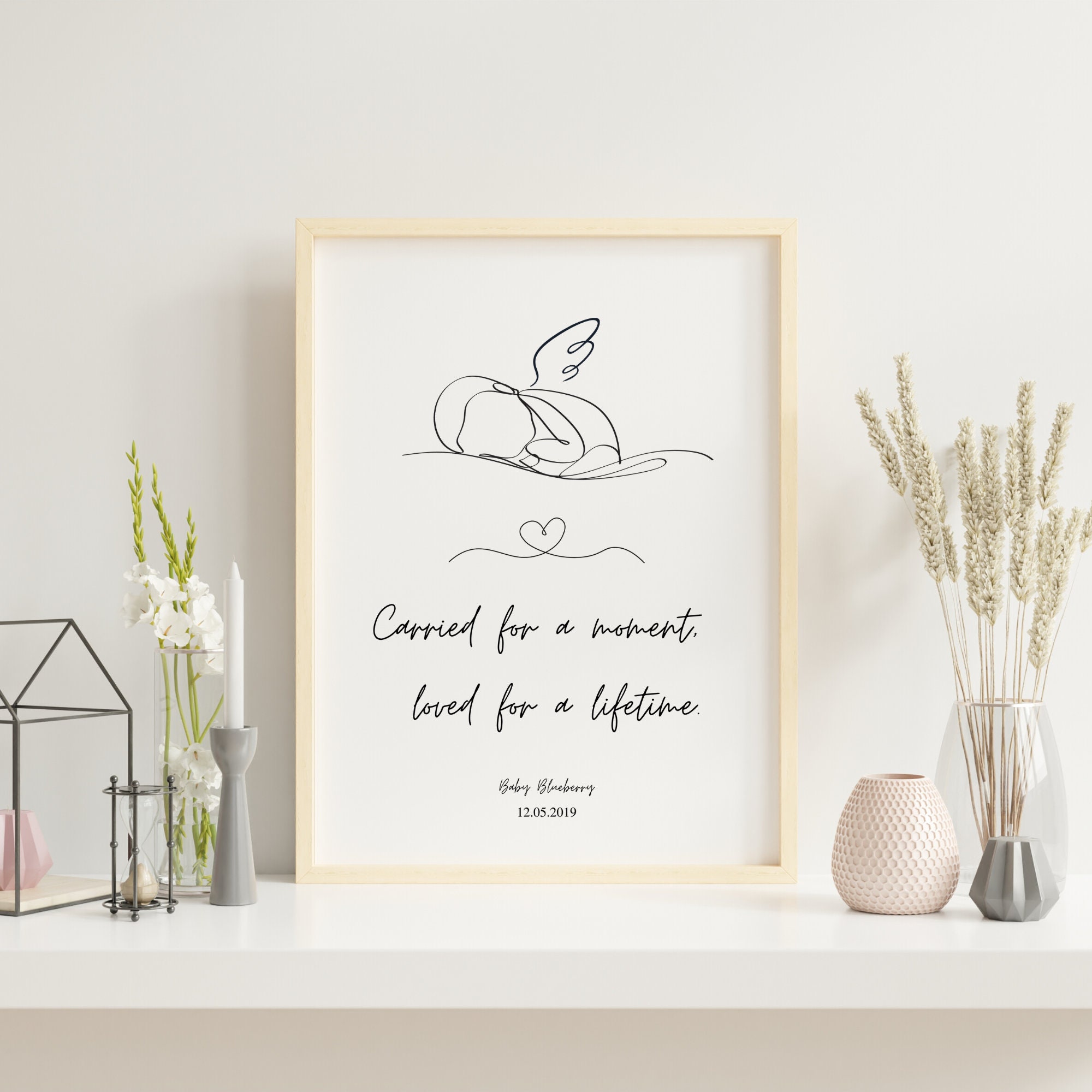 Miscarriage Memorial Printable / Angel Baby Keepsake / Pregnancy Loss ...