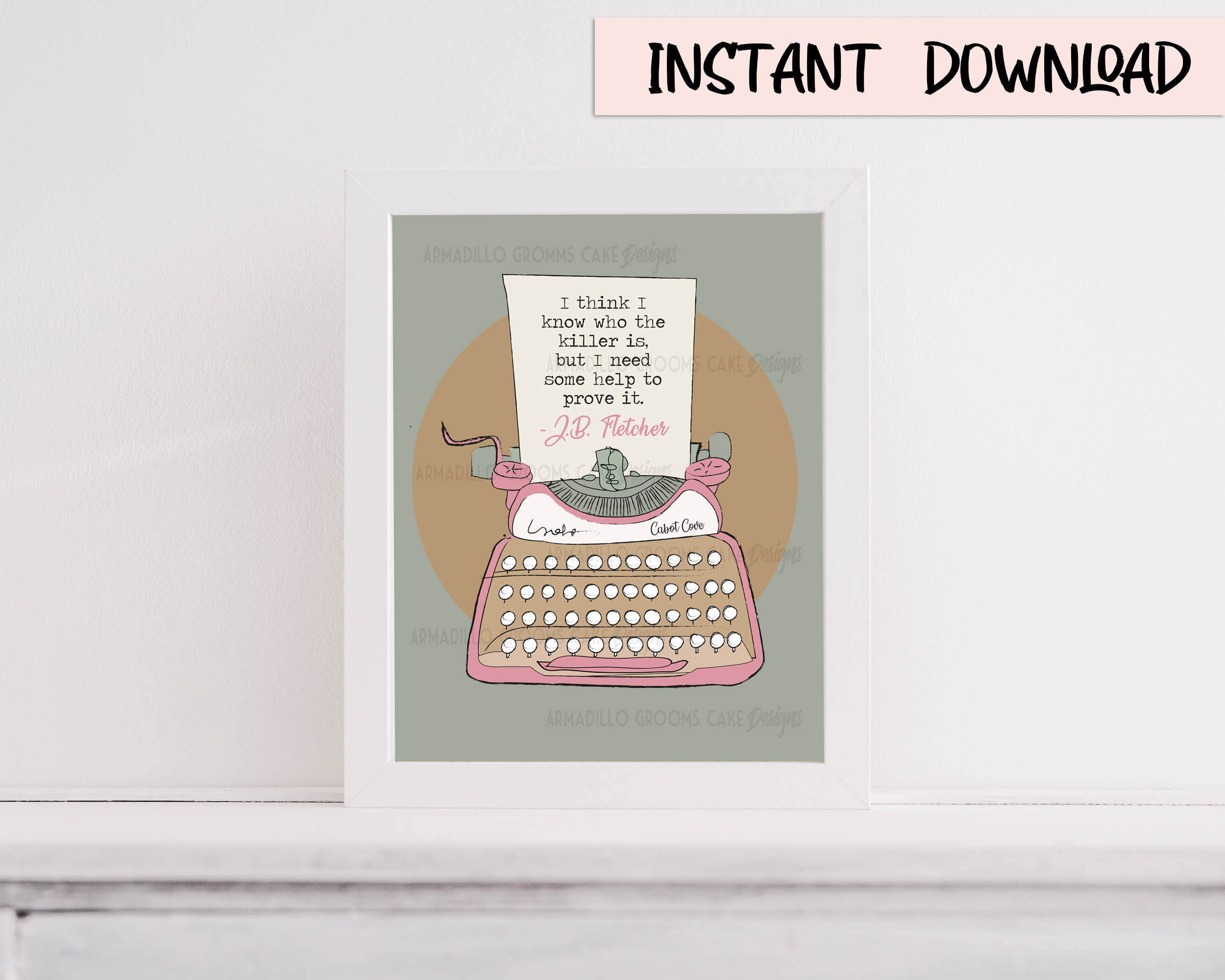 Murder, She Wrote Typewriter Jessica Fletcher Graphic Quote 8x10 Print ...