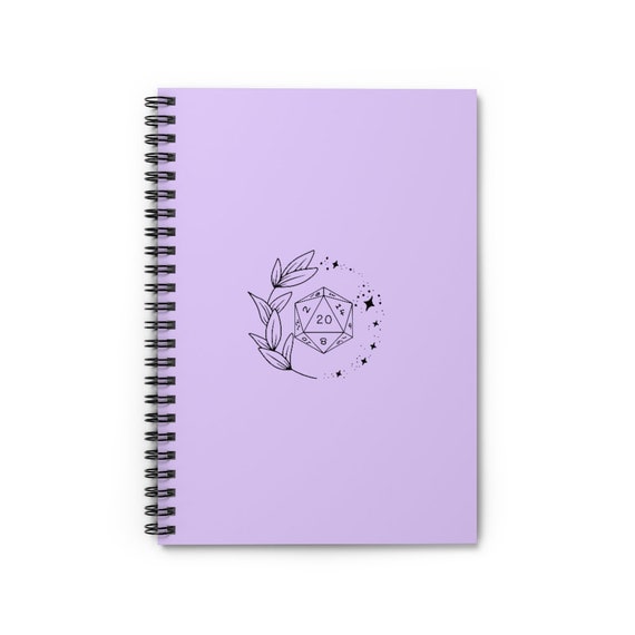 Dnd RPG D20 Nature Vs Magic Lilac Spiral Notebook Ruled - Etsy