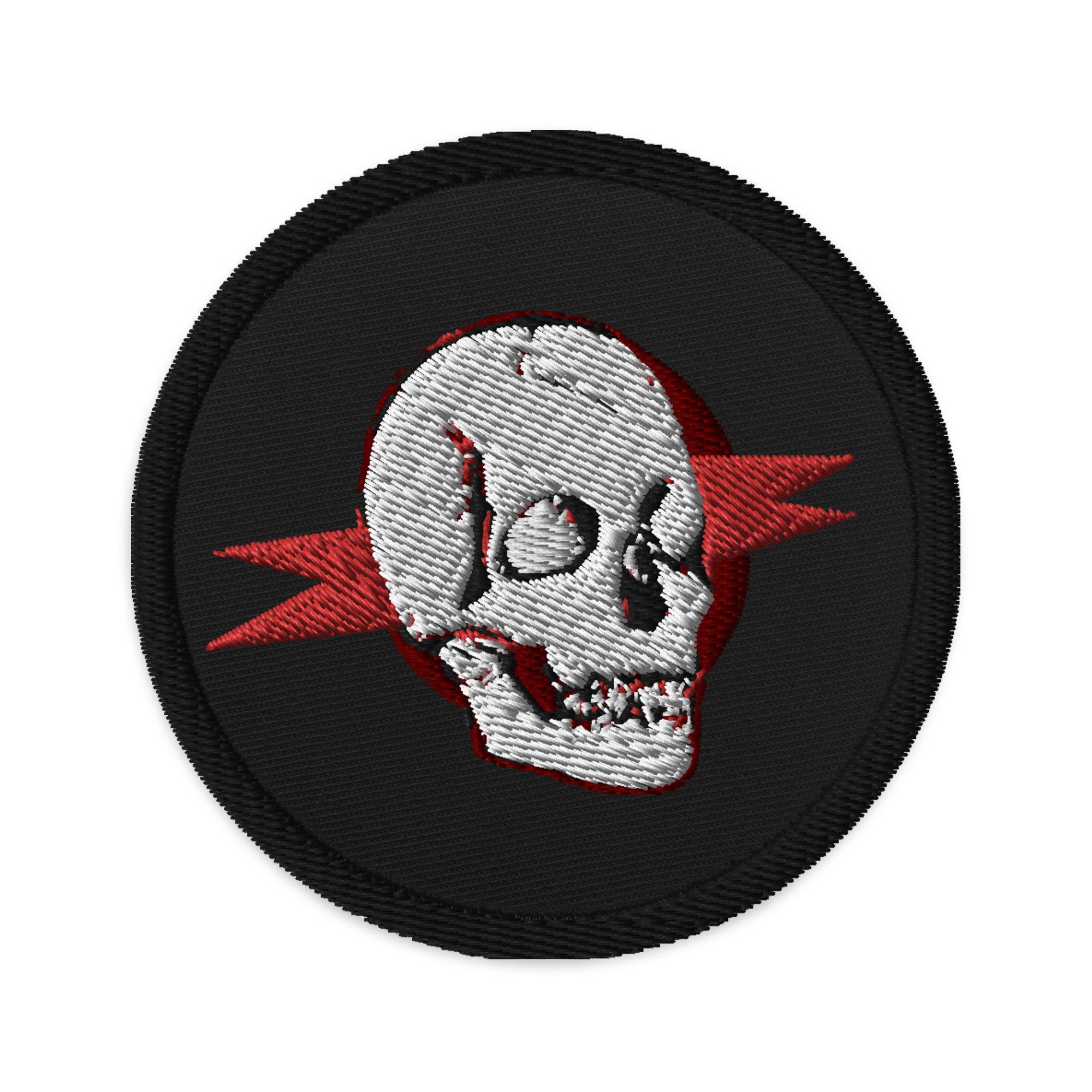 Red Ribbon Skull Embroidered Patch - Etsy