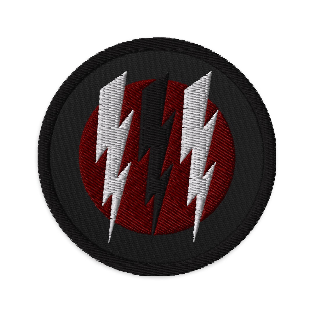 Triple Bolt Red Circle Embroidered Patch - Etsy