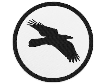 Raven, Crow Flying, Bird Embroidered Patch 3 Sizes Available, or I Can ...