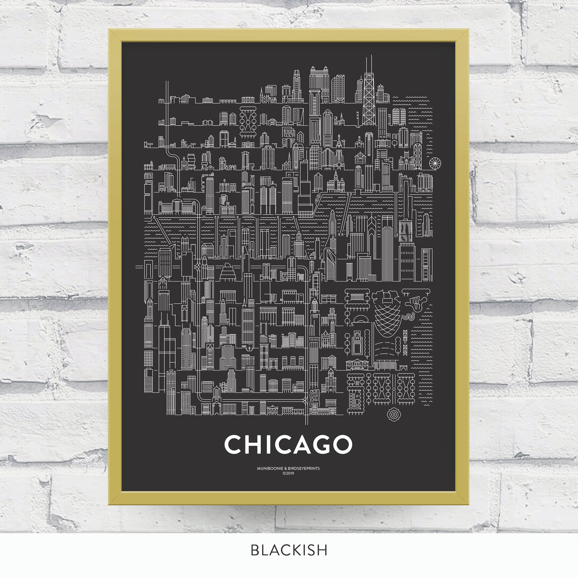 Chicago Skyline Poster - Etsy