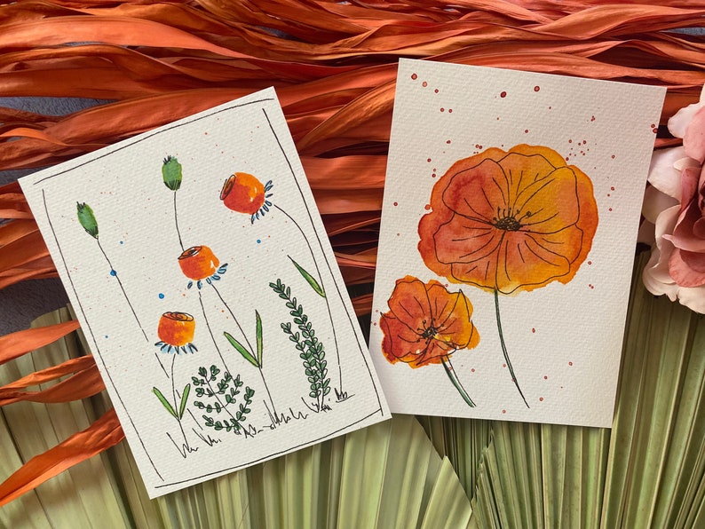 Customizable Hand-painted Watercolor Card Set - Etsy