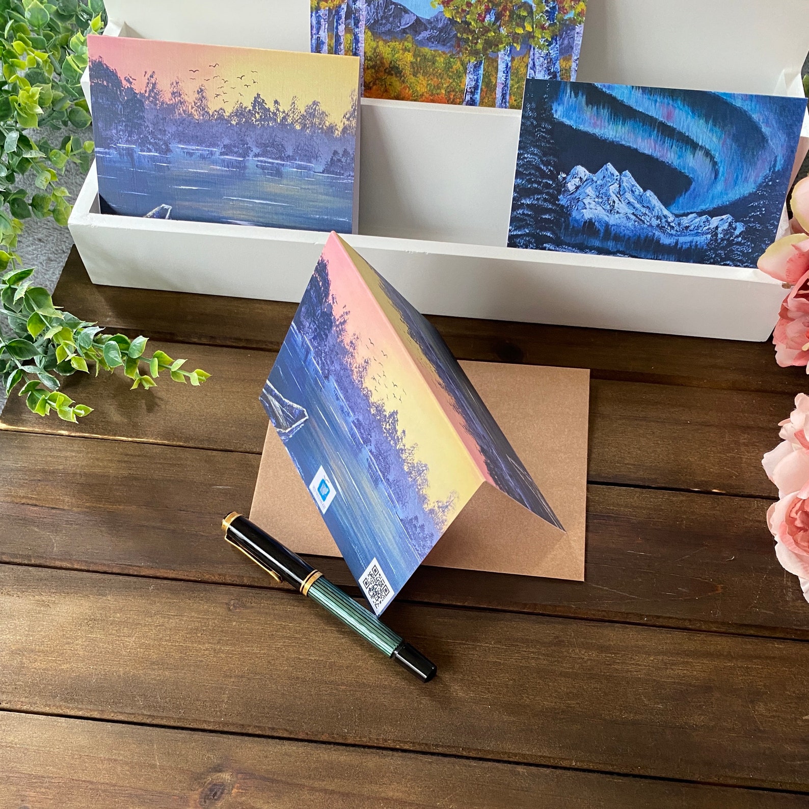 Greeting Cards of Different Paintings as Fine Art Prints on Linen Card ...