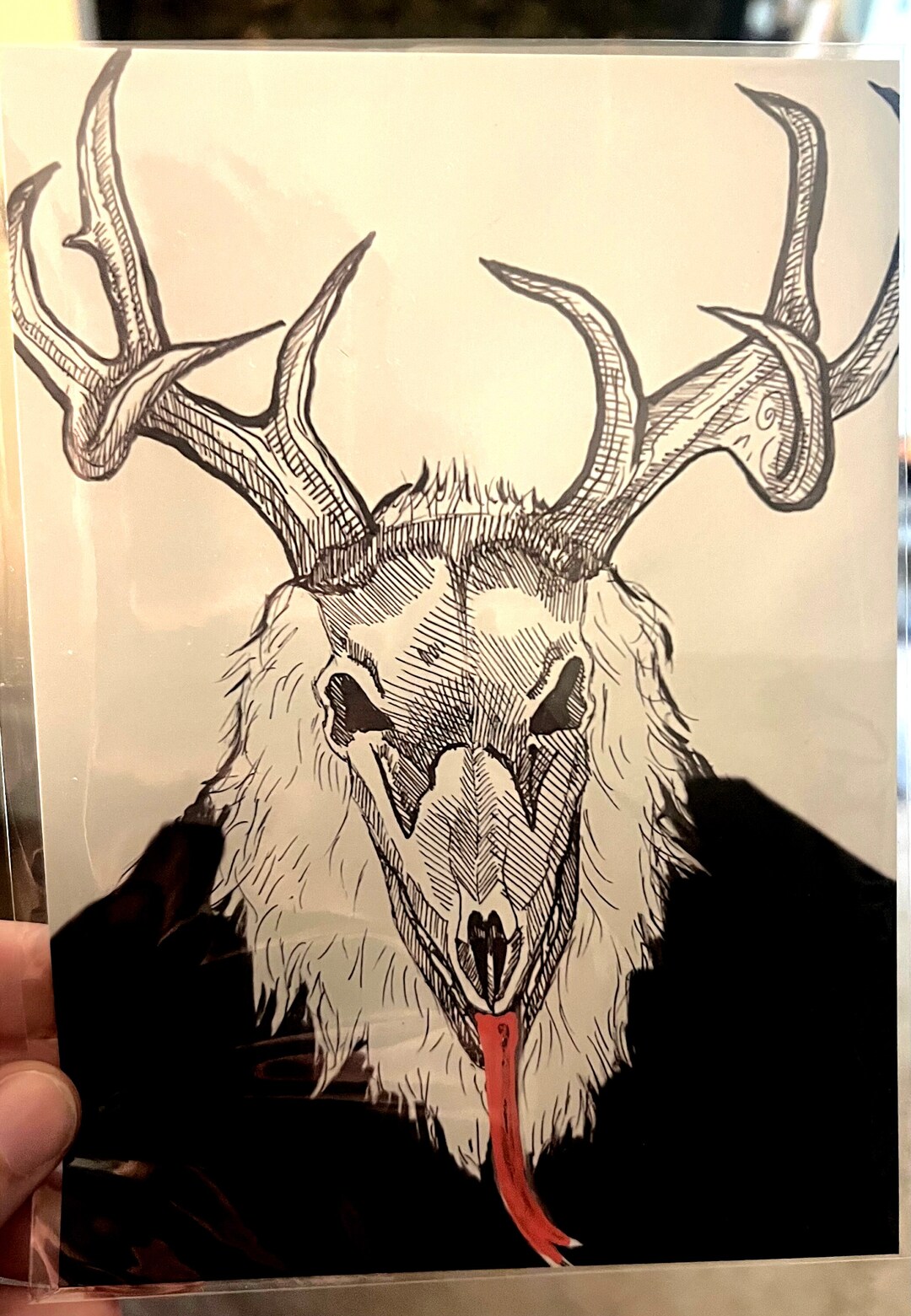 Cryptid Wendigo, Hand-embellished 5x7 In. Print - Etsy