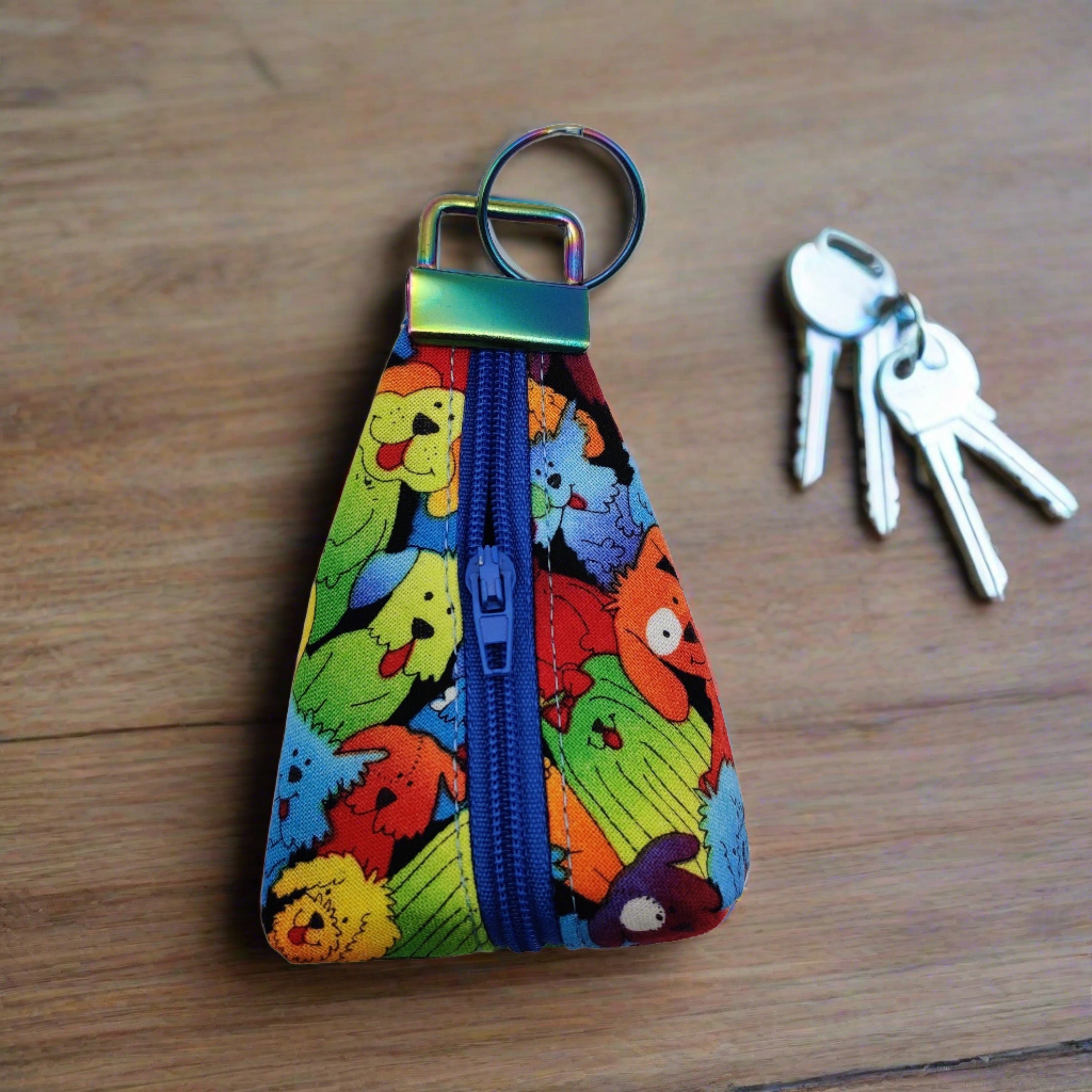 Key Fob Coin Purse Chapstick Holder Zipper Pouch Itty Bitty Bag ...