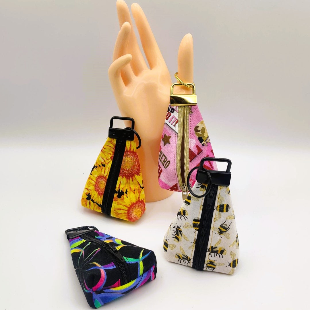 Key Fob Coin Purse Chapstick Holder Zipper Pouch Itty Bitty Bag ...