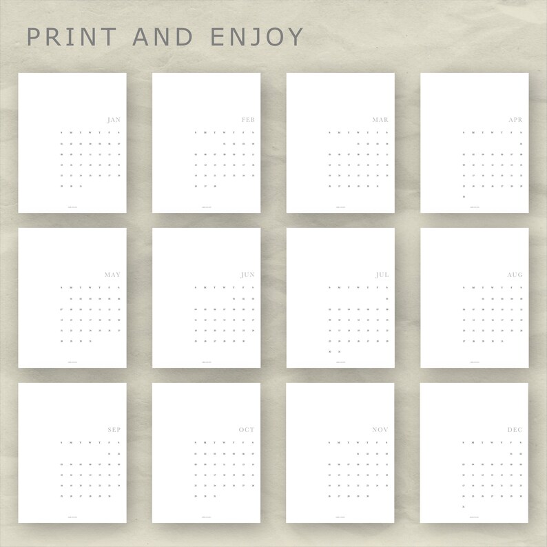 2023 Calendar Printable Portrait Minimalist Calendar PDF - Etsy