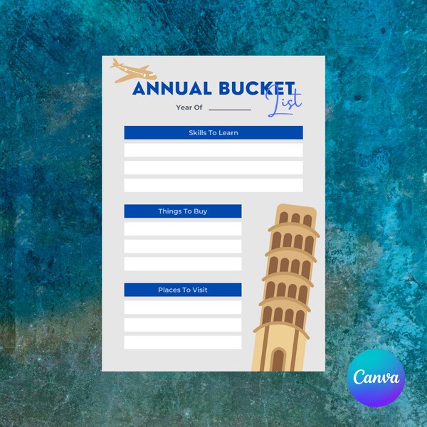 Summer Bucket List Editable Canva - Etsy