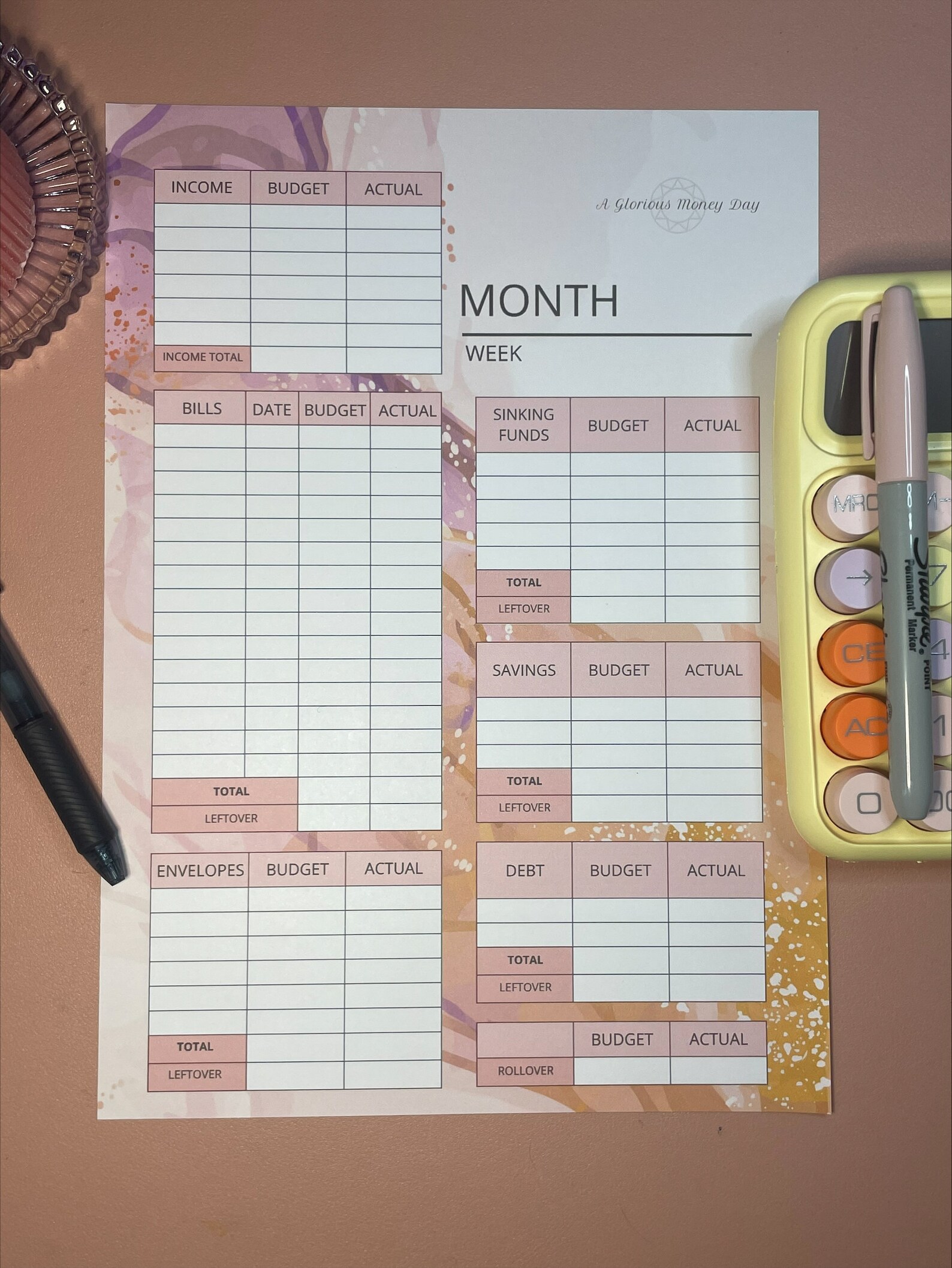 Budget Planner Weekly Check in Tracker Bills Savings Debt Income - Etsy
