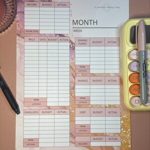 Budget Planner Weekly Check in Tracker Bills Savings Debt Income - Etsy