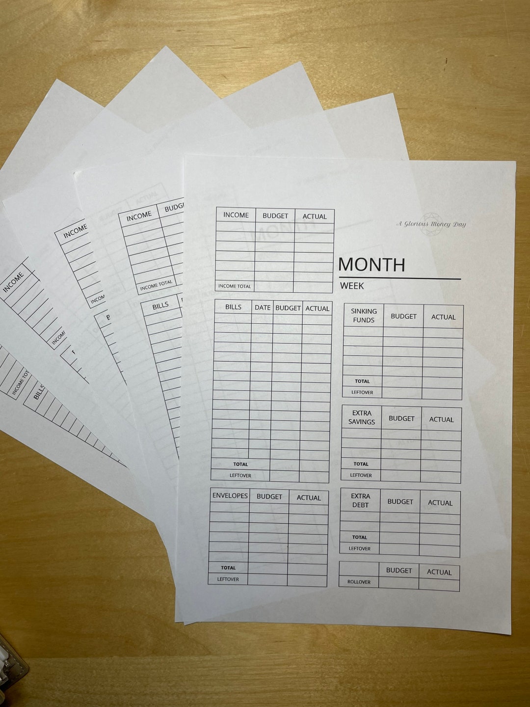 5 X Weekly Budget Check in Templates White A4 Paper 120gsm Income ...