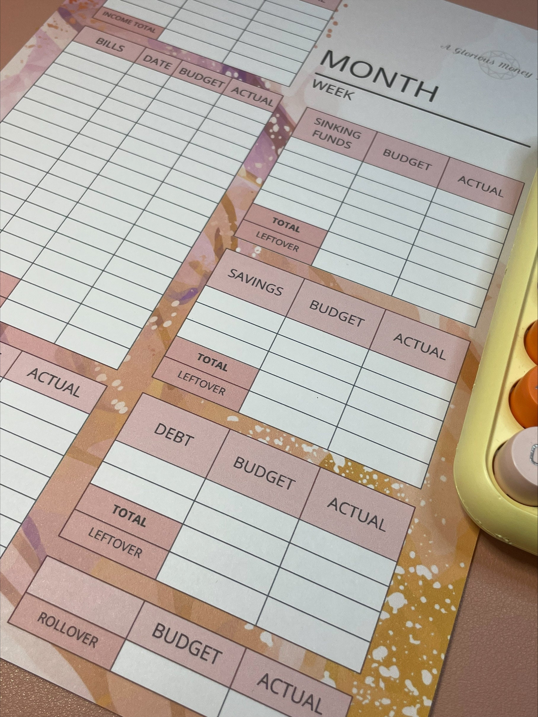 Budget Planner Weekly Check in Tracker Bills Savings Debt Income - Etsy