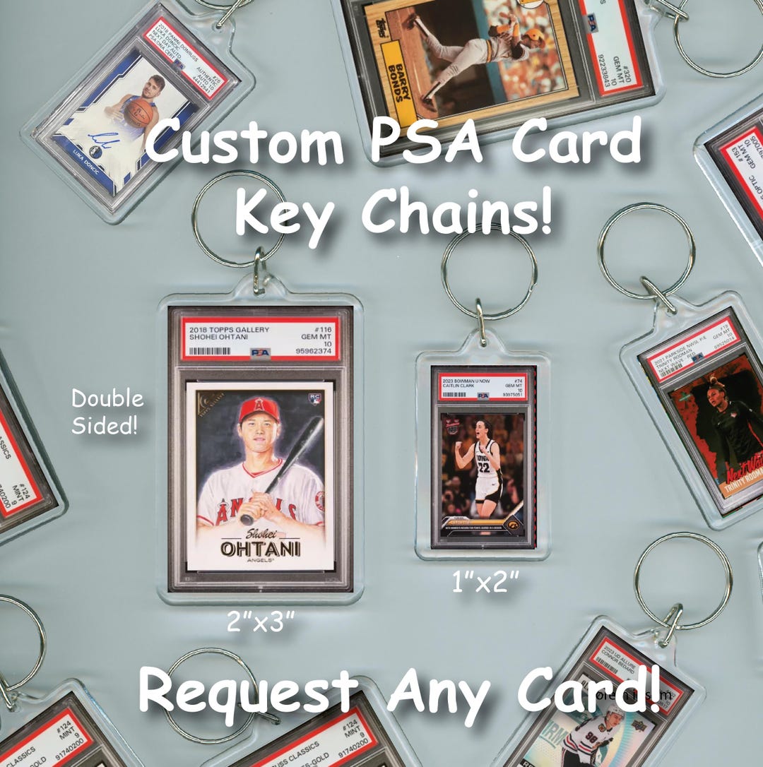 PSA Card Keychain - You Pick the Card! Football Baseball Basketball ...