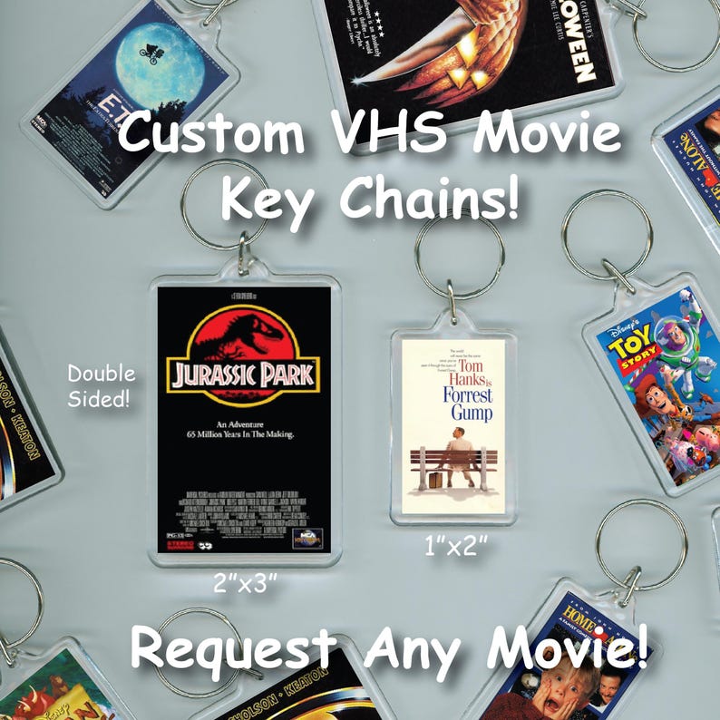 VHS Cover Keychain - You Pick the Cover! Horror Comedy Action Thriller ...