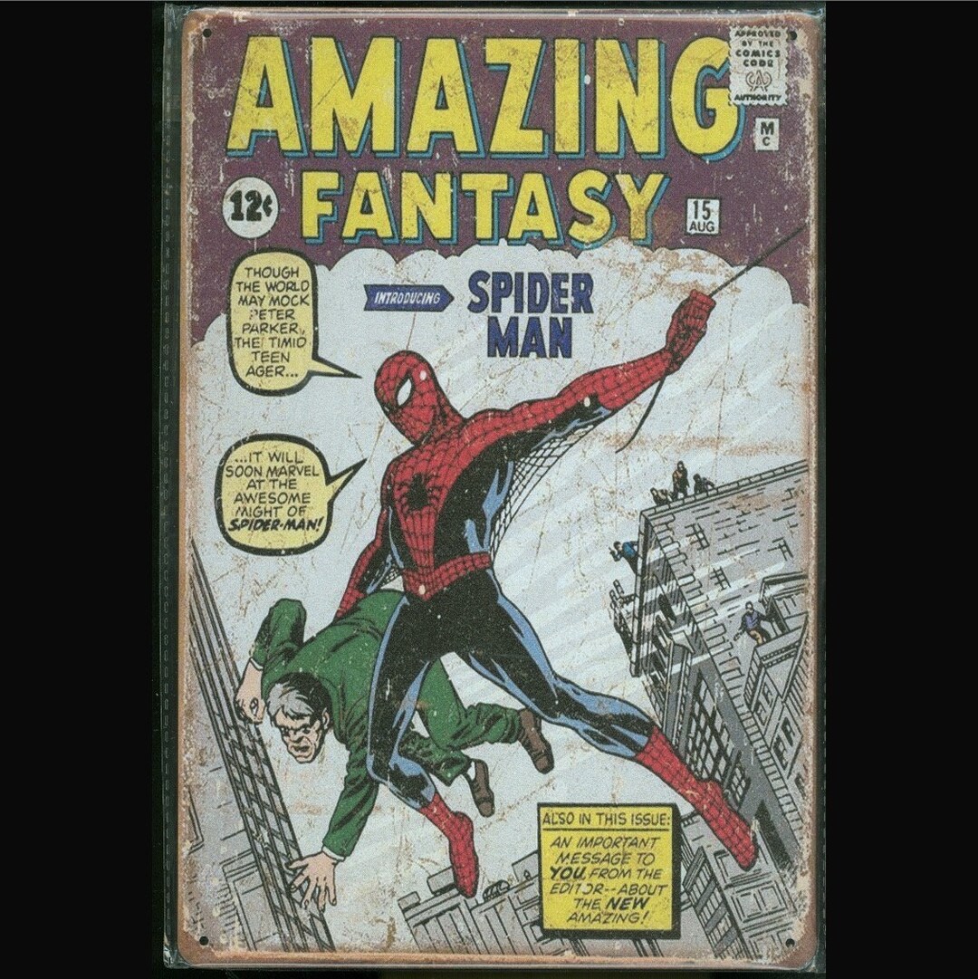 Vintage Marvel Tin Sign Amazing Fantasy 15 - Etsy