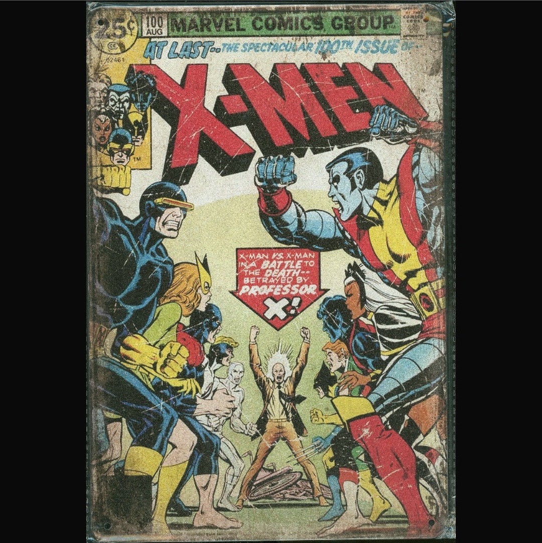 Vintage Marvel Tin Sign X-men 100 - Etsy
