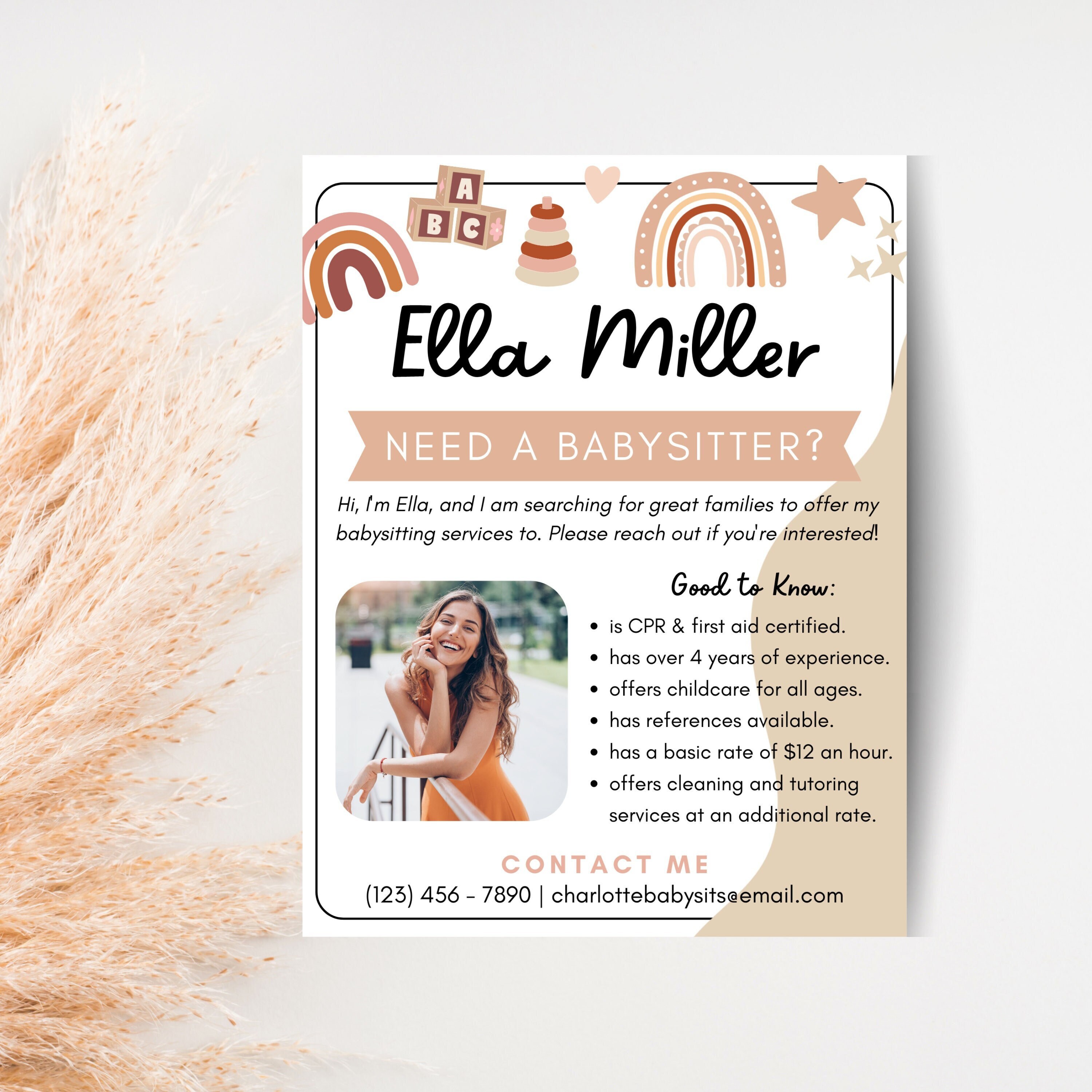 Leere Babysitting Flyer Leere Babysitting Flyer