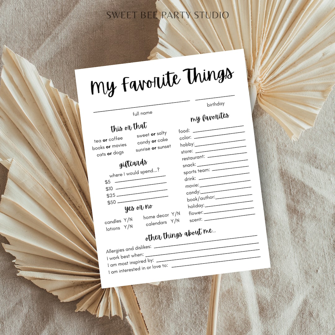 Coworker Questions Printable All About Me Survey Employee Favorite