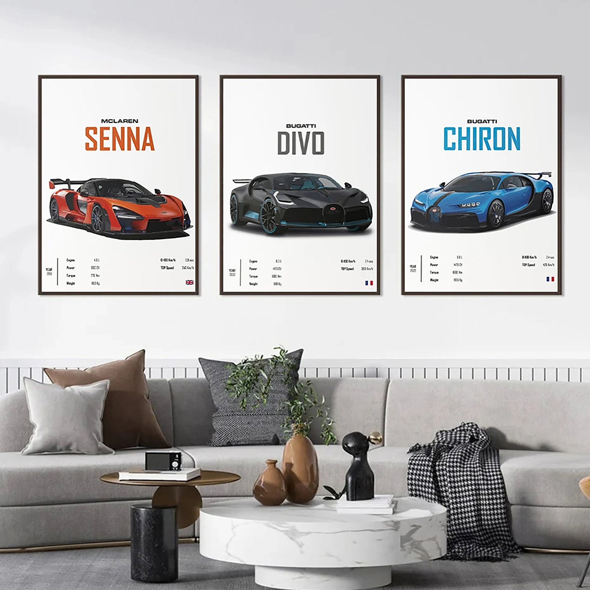 Exotic Supercars Poster Series, Bugatti Chiron & Koenigsegg One ...