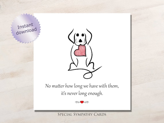 Printable Sympathy Card Dog Dog Bereavement Card Dog - Etsy