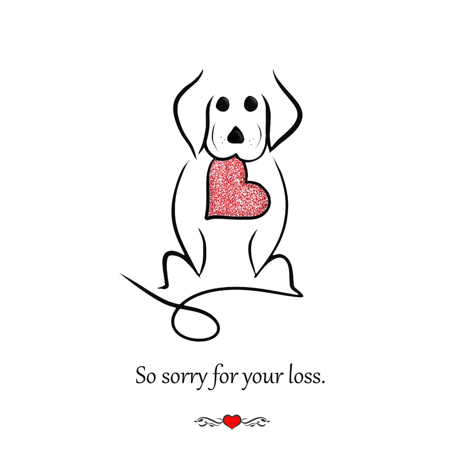 Loss of a Dog Card, Dog Bereavement Card, Dog Sympathy Card, Dog ...