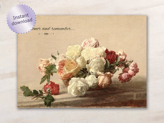 Printable Sympathy Card Mourning Card Roses Sympathy Card - Etsy
