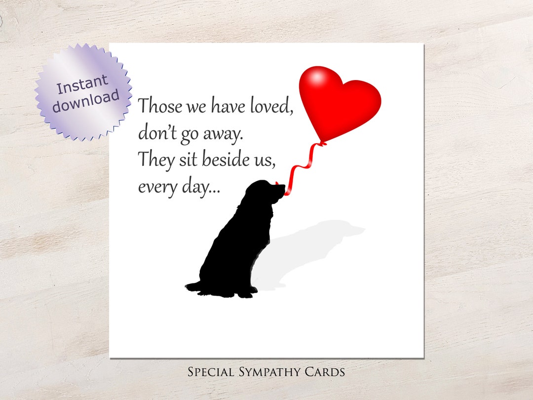 Printable Sympathy Card Dog, Dog Bereavement Card, Dog Sympathy Card ...
