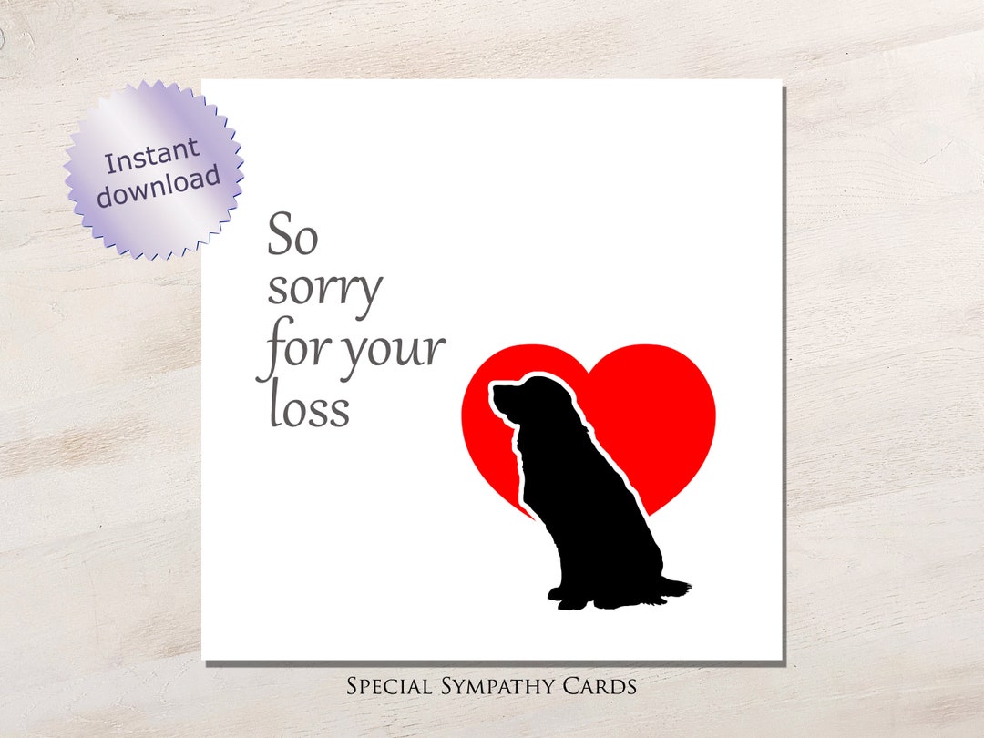 Printable Sympathy Card Dog Dog Bereavement Card Dog - Etsy