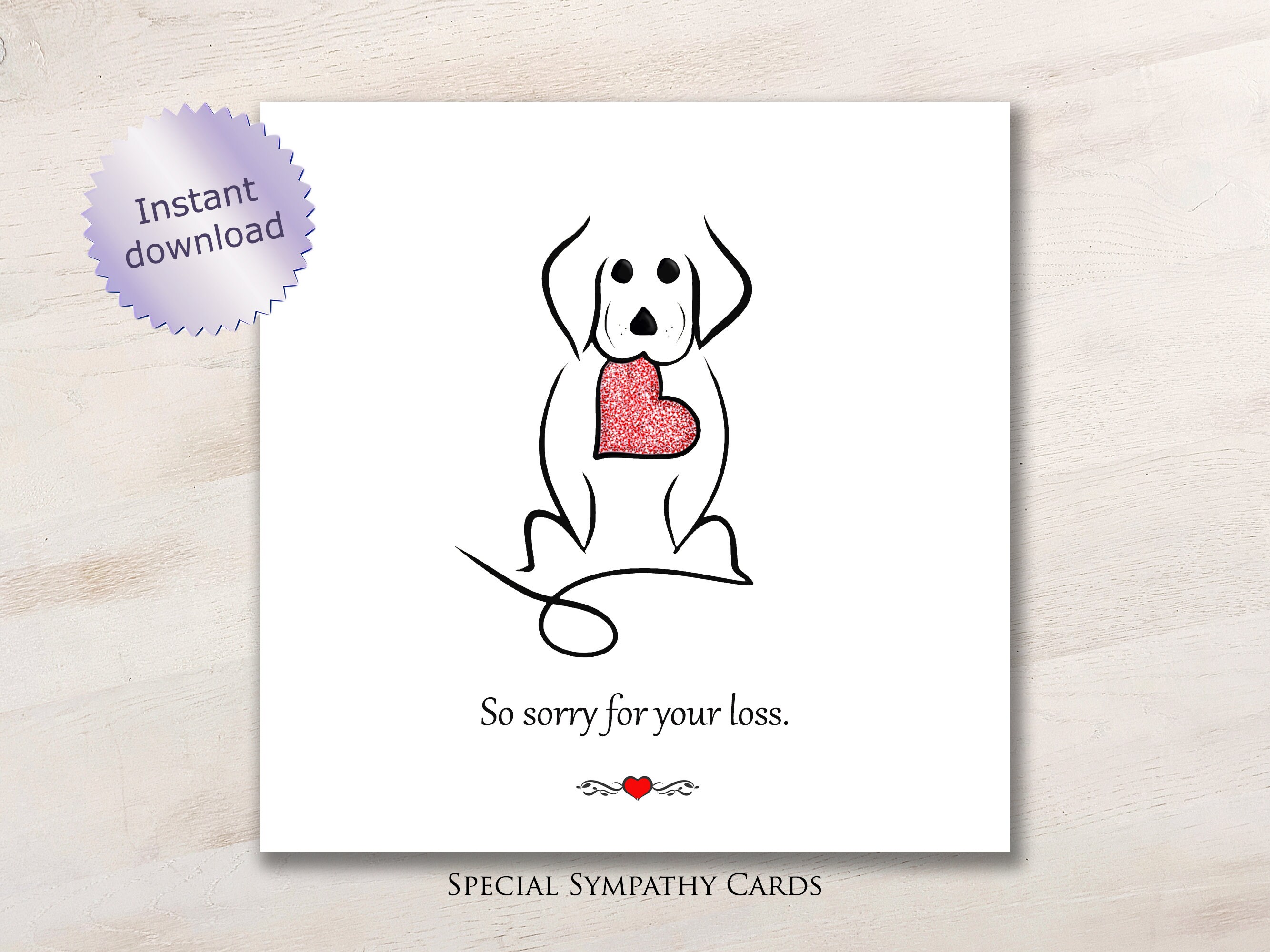 Loss of a Dog Card, Dog Bereavement Card, Dog Sympathy Card, Dog ...