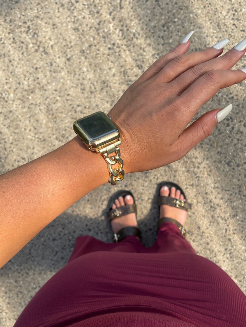 Gold Apple Watch Band Chain Bracelet Strap Luxury for Apple - Etsy