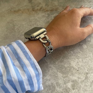 Gold Apple Watch Chain Band Loop Bracelet Strap Luxury Apple Watch 49mm ...