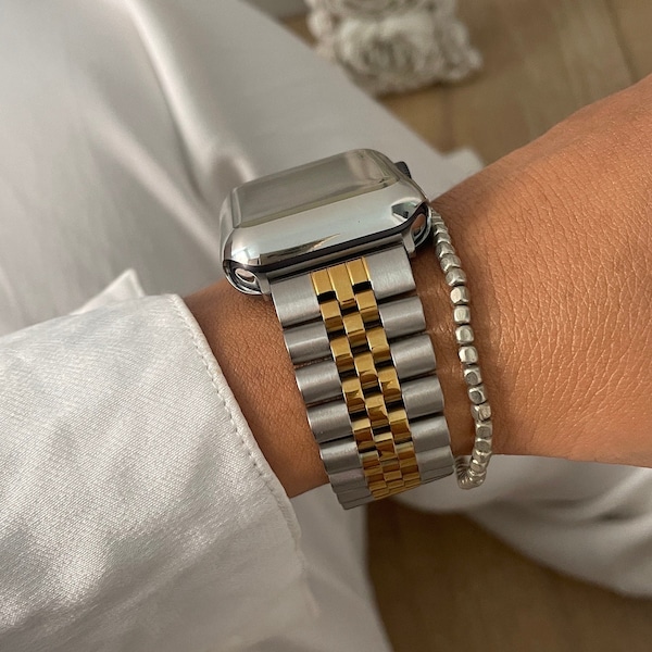 Silver Apple Watch Bracelets - Etsy