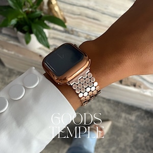 Honeycomb Apple Watch Band Gold Silver Rose Gold Black Metal for 9 8 7 ...