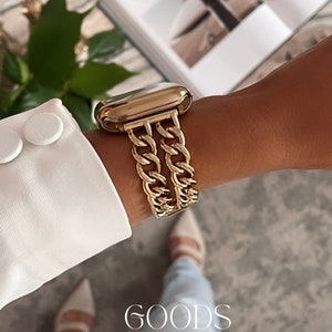 Gold Apple Watch Band Chain Bracelet Strap Luxury for Apple Watch 49mm ...