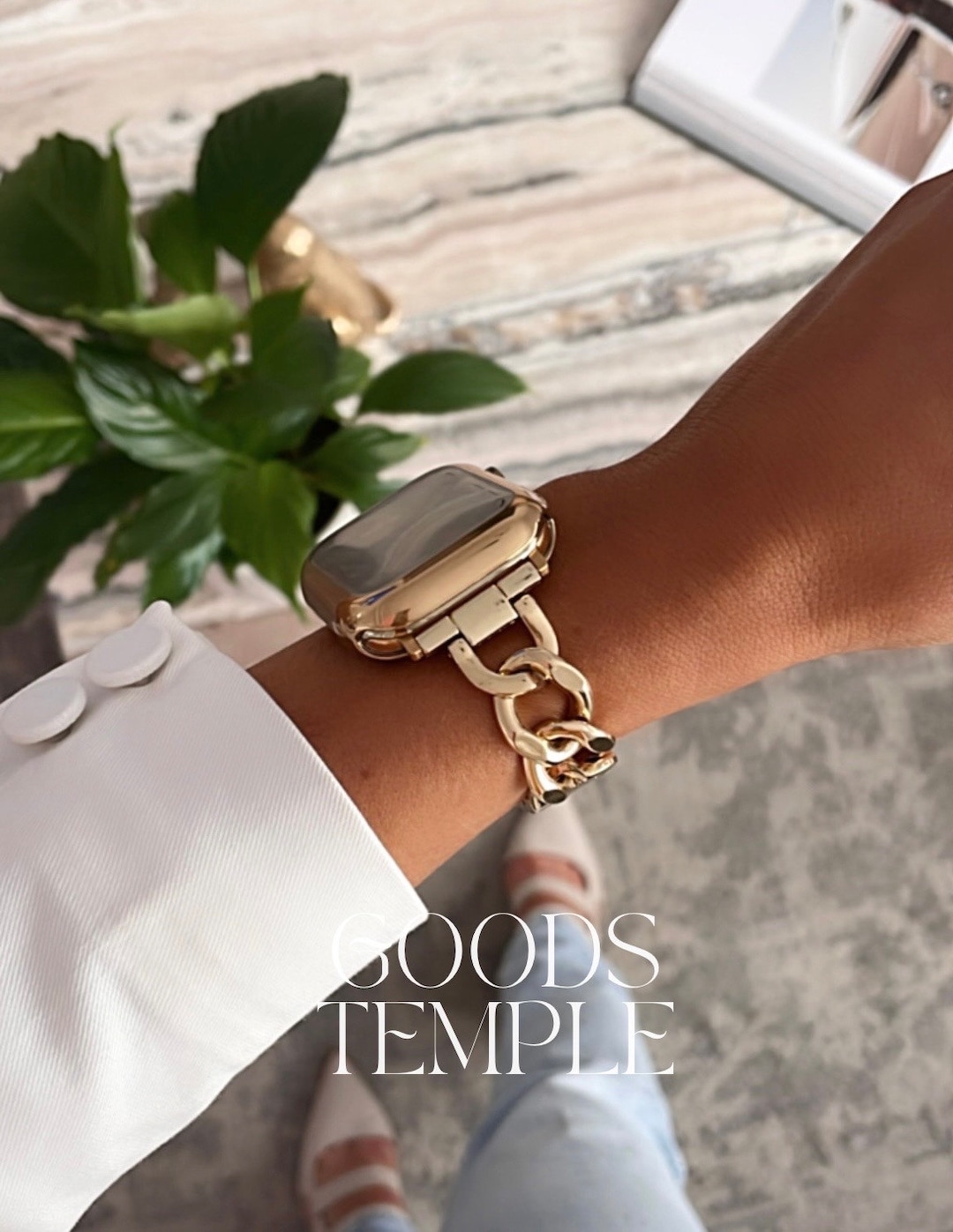 Gold Apple Watch Chain Band Loop Bracelet Strap Luxury for Apple Watch ...