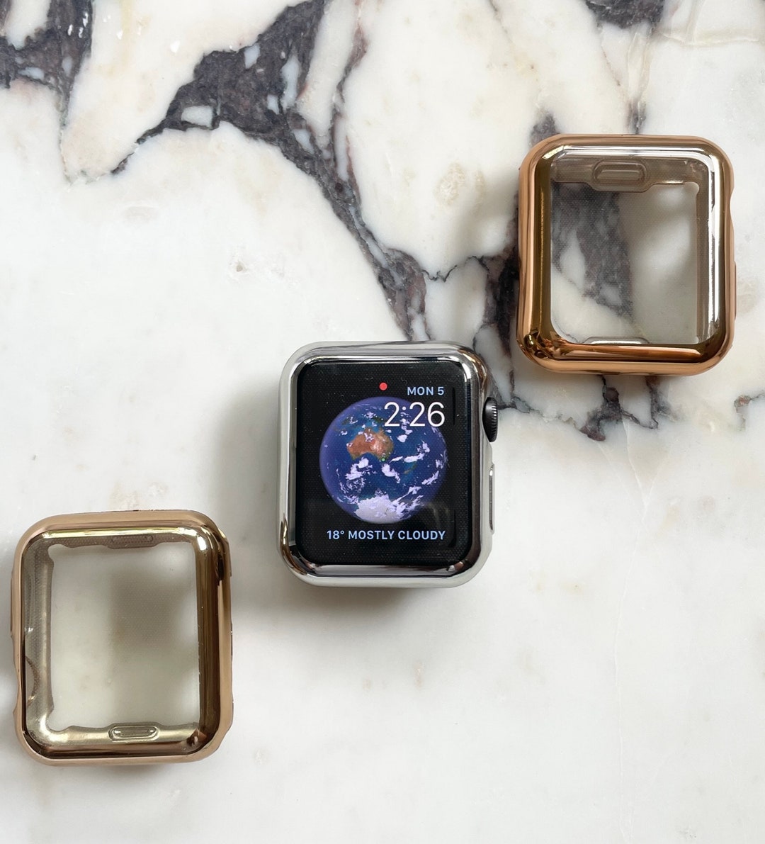 Apple Watch Screen Cover Gold Silver Rose Gold Watch Cover Metallic ...