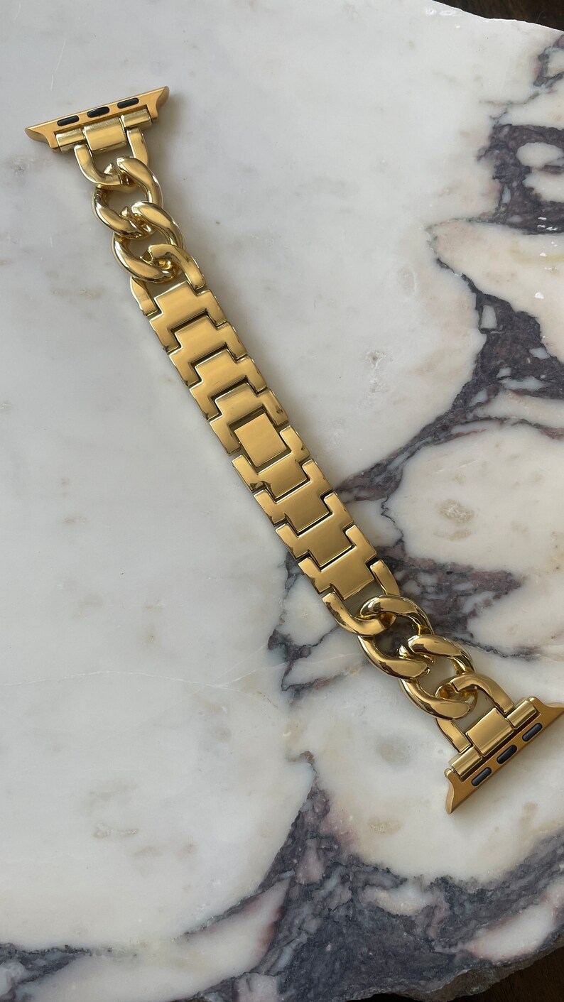 Gold Apple Watch Band Chain Bracelet Strap Luxury for Apple - Etsy
