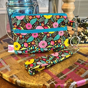 Double Zipper Coin Purse,wallet With Key Fob, Coin Pouch, Purse for ID ...