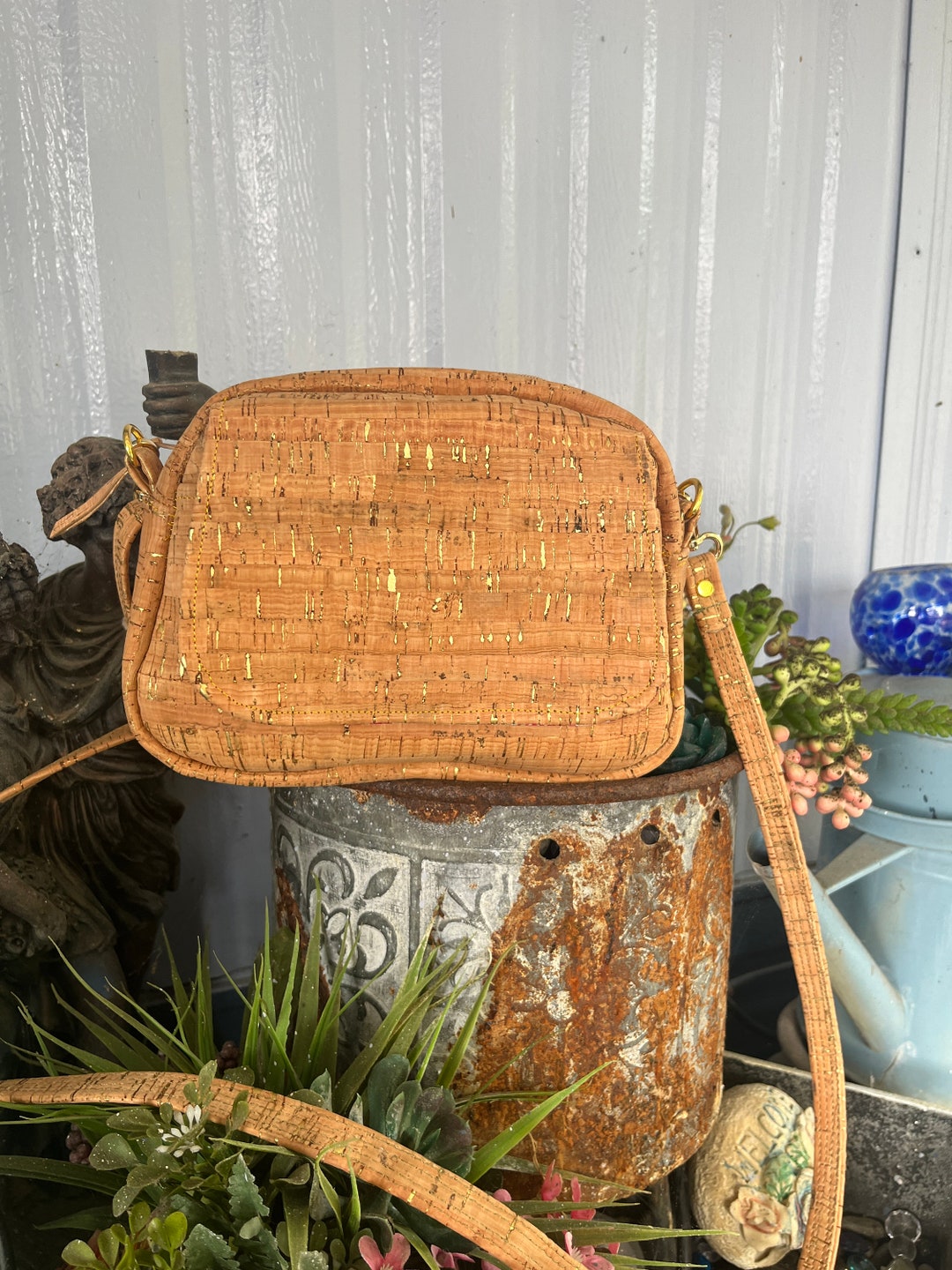 Beautiful Cork Purse/cork Crossbody Bag/handmade Cork Shoulder Bag/cork ...